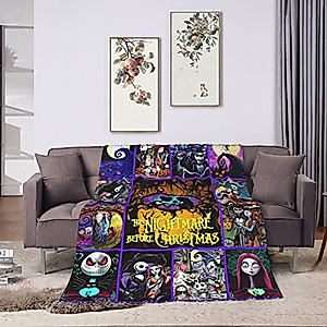 Christmas Flannel Plush Custom Fall Decorative Throw Blankets for Women Men Couch Bed Sofa Living Room,Ultra Large Cozy Soft and Warm Air Condition Washable Blanket 50"X40"