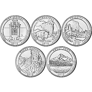 2010 D BU National Parks Quarters - 5 coin Set Uncirculated