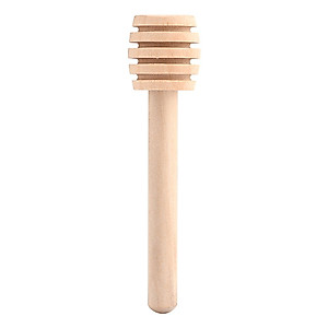 30pcs Wooden Mini Jam Honey Dipper Jar Dispensing Collecting Stirring Rod Stick (10cm)