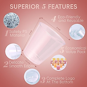 JOLLY CHEF 500 Plastic Shot Glasses 2 oz Disposable Cups 2 Ounce Plastic Shot Cups Ideal Plastic Tumbler Perfect for Halloween, Thanksgiving, Christmas Party