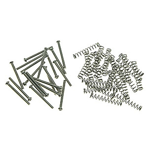 KAISH Pack of 20 American Thread Humbucker Pickup Height Screws Guitar Humbucker Pickup Screws with Springs for Gibson/EMG/Seymour Duncan/Dimarzio Nickel