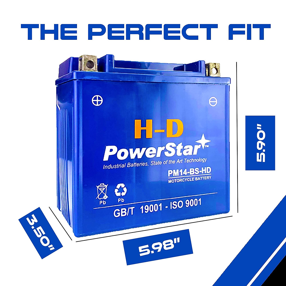 PowerStar YTX14 BS ATV Battery High Performance - Maintenance Free - Sealed AGM YTX14-BS Motorcycle Battery compatible for Honda TRX FL 350 400 500 650 Rancher Foreman
