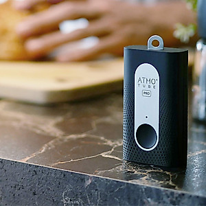 Atmotube Battery Powered Pro Portable Outdoor and Indoor Professional Air Quality Monitor [PM, VOCs, Temperature, Humidity and Barometric Pressure Tester], Pollution Meter