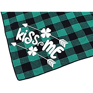 St Patrick's Day Hat for Dogs and Buffalo Plaid St. Patty's Green Dog Bandana