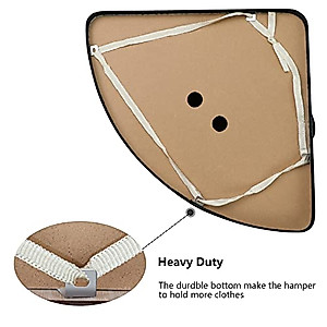 GERAMEXI 60L Bamboo Corner Laundry basket Hamper for dirty clothes stand freely (black)