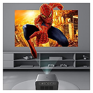 C300 DLP 1080P Projector Full HD 800 ANSI with Android WiFi Home Cinema Support 3D 4K TV Smart Phone Projector Beamer ( Color : Add Wall Mount )