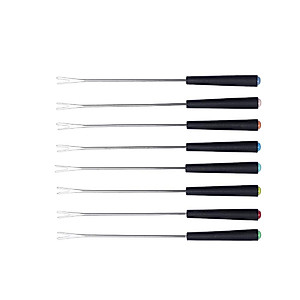 OSALADI Stainless Steel Fondue Forks Cheese Fondue Fork Stainless Steel Fruit Forks Fondue Forks Set Bbq Forks Roasting Sticks For Hot Pot Barbecue (Handle Random Color)
