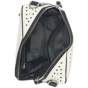 Calvin Klein Brenda Top Zip Crossbody, Cherub White/Black