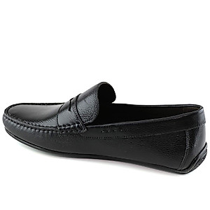 Marc Joseph New York Men's Nebraska Loafer, Black Grainy, 8.5
