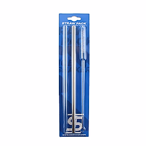 Ice Shaker Reusable Straws and Straw Cleaner Brush, With 1 Tritan and 1 Steel Water Bottle Straw and Straw Cleaner, For Ice Shaker Metal Water Bottles