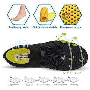 MAYZERO Men Water Shoes Women Barefoot Quick-Dry Aqua Shoes Surf Beach Pool Swim Shoes Wide Toe Lake River Hiking Kayaking Boating Water Socks