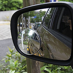 Zento Deals Pack of Two 2 Inch Stick-on Rearview Blind Spot Mirrors Aluminum Border Thin Car Mirrors