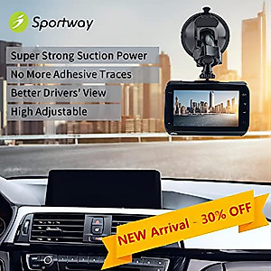 Sportway S20 Suction Cup Dash Cam Mount Holder with 5+pcs Joints for Rove APEMAN CHORTAU Roav Nexar iiwey YI Z-Edge Old Shark KDLINKS Falcon Zero... Most Car Dash Cameras