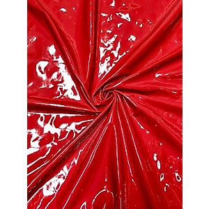 Shiny Red 4-Way Stretch Vinyl Latex Fabric by The Yard, 60" Wide, DIY, Crafts, Club Wear, Costumes, Cosplay