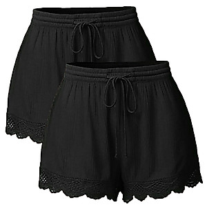 Bblulu 2pcs Womens Running Shorts Quick-Dry Sports Active Gym Yoga Shorts Wide Waistband Summer Hots Pants with Drawstring