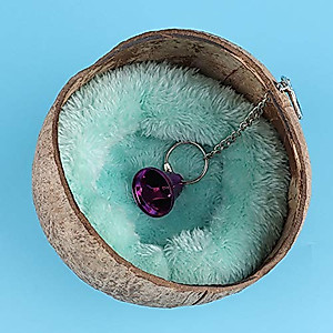 TOPINCN Bird Nest Natural Coconut Husk Breeding Bed Parrot Nesting Box Cage Hatch House Hut with Mat and Bell for Parakeet Rabbit Bunny Dove Hamster