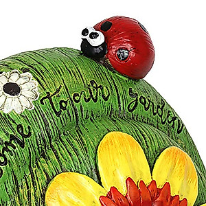 Exhart Colorful Snail Statue w/Welcome & Flower, Durable and Cute Resin Garden Décor, 10"x5.0"x8.5"