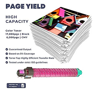 Toner Tap High Yield for Ricoh MP C406 C307 C306 (4-Pack Bundle) 842091 842092 842093 842094 Compatible Cartridge Replacements