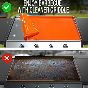 Silicone Griddle Mat Cover for Blackstone, 28 Inch Food Grade Silicone Grill Buddy Mats for Blackstone, Reusable&Durable Heavy Duty Griddle Accessories, All Season Cooking Surface Protective Cover