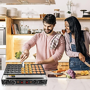 110V Mini Dutch Pancake Baker, 50PCS Electric Nonstick Pancake Maker 1800W, 1.6" Commercial Muffin Maker Machine for Home Kitchen Restaurant Snack
