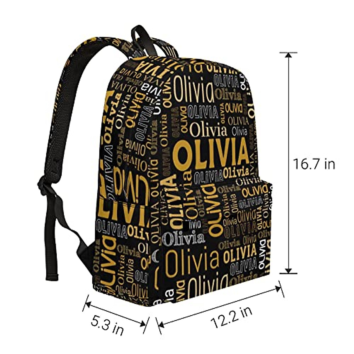 ihnlutzc Custom Name Backpack, Personalized Schoolbag with Name for Boys Girls Kids, Customized Casual Backpack with Name Gifts for School Travel Picnic Camping Hiking