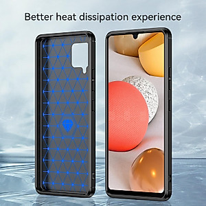 KOARWVC Phone Case for Galaxy A42 5G Case, Samsung M42 5G SM-A426U, Carbon Fiber Shockproof Rugged Shield Soft TPU Back Cover Cases for Samsung Galaxy A42 (Black)