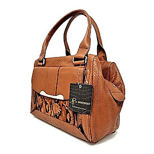B. Makowsky Women Handbags Satchel, Maple Python