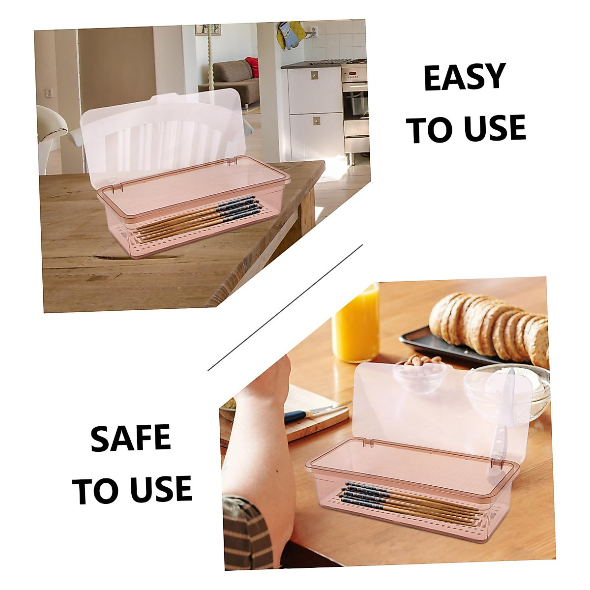 ifundom Flatware Tray Kitchen Drawer Organizer With Lid And Drainer- Kitchen Cutlery Tray and Utensil Storage Container with Cover- Dust- Proof Dinnerware Holder