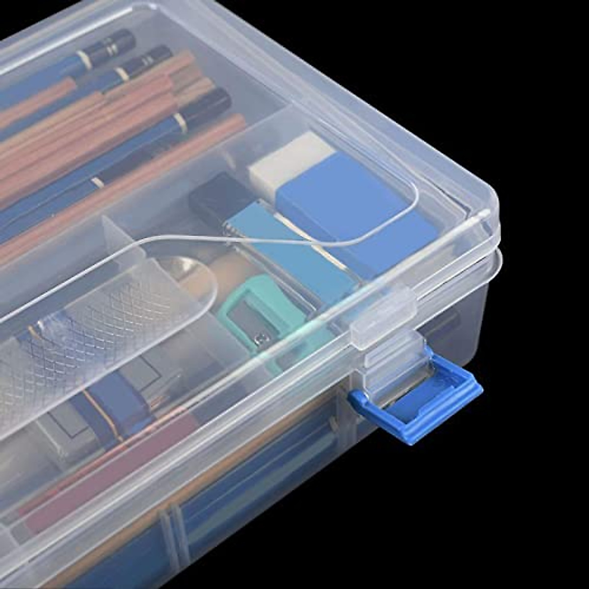 WeiLaiKeQi Storage Box Supply Display Case with Lid Practical Container for Jewelry Findings Screw Earring Craft Accessories Paintbrushes