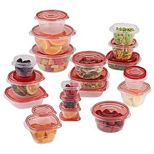 Rubbermaid TakeAlongs Assorted Food Storage Containers, Tint Chili, 40-Piece Set