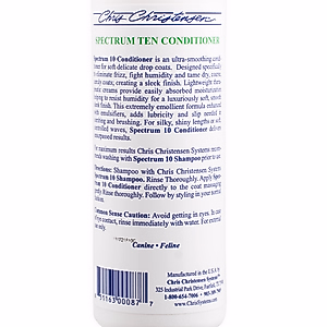 Chris Christensen Spectrum Ten Dog Conditioner, Groom Like a Professional, Gentle Cleansing, Leaves Coat Soft & Silky, Gorgeous Shine, Made in the USA, 473ml