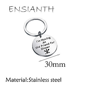 ENSIANTH Horror Gift Horror Kitchen Keychain Hannibal Lector Quote Silence of The Lambs Inspired Keychain (Friend for Dinner)