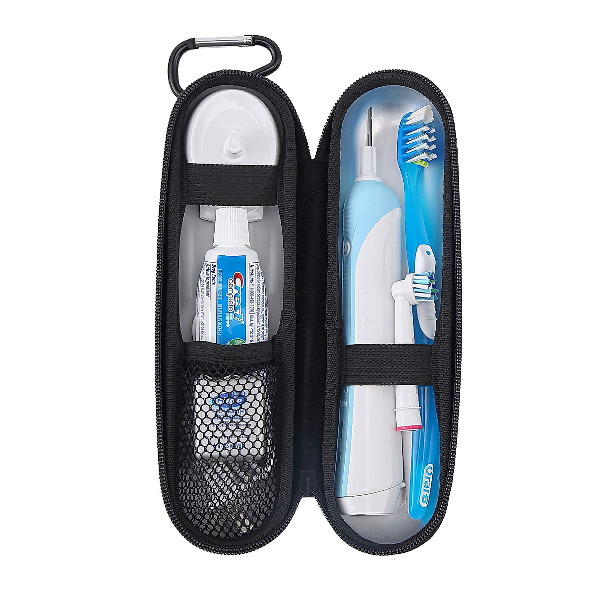 Wilken Electric Toothbrush Case | Universal Travel Case | Odor Free Thermoplastic Shell | Compatible with Oral B, Sonicare, and More Electric Toothbrush Brands (Carbon Fiber)