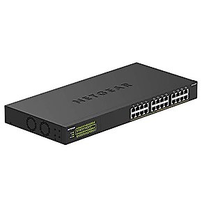 NETGEAR 24-Port Gigabit Ethernet Unmanaged PoE+ Switch (GS324PP) - with 24 x PoE+ @ 380W, Desktop or Rackmount