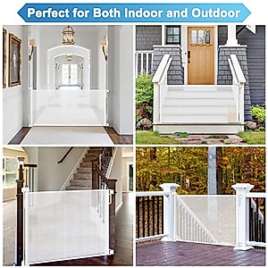 Retractable Baby Gate Extra Wide 35" Tall, Extends to 70" Wide Mesh Pet Gates for Kids or Pets with 2 Sets of Mounting Hardware Indoor Outdoor Wide Baby Gate Dog Gates for Doorways, Stairs (35" x 70")