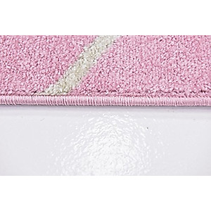 Unique Loom Trellis Frieze Collection Area Rug - Rounded (5' 1" x 8', Light Pink/ Ivory)