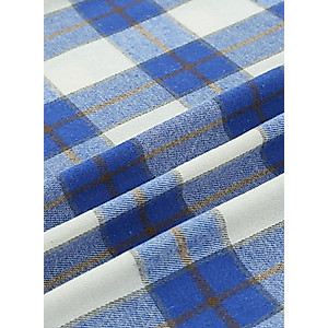 JMIERR Mens Flannel Hoodie Plaid Shirt Jackets Casual Button Down Long Sleeve Lightweight Shirts,US 46 (XL),0Sky Blue