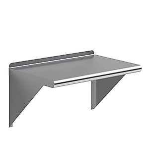 AmGood 24" Long X 16" Deep Stainless Steel Wall Shelf | NSF Certified | Appliance & Equipment Metal Shelving | Kitchen, Restaurant, Garage, Laundry, Utility Room