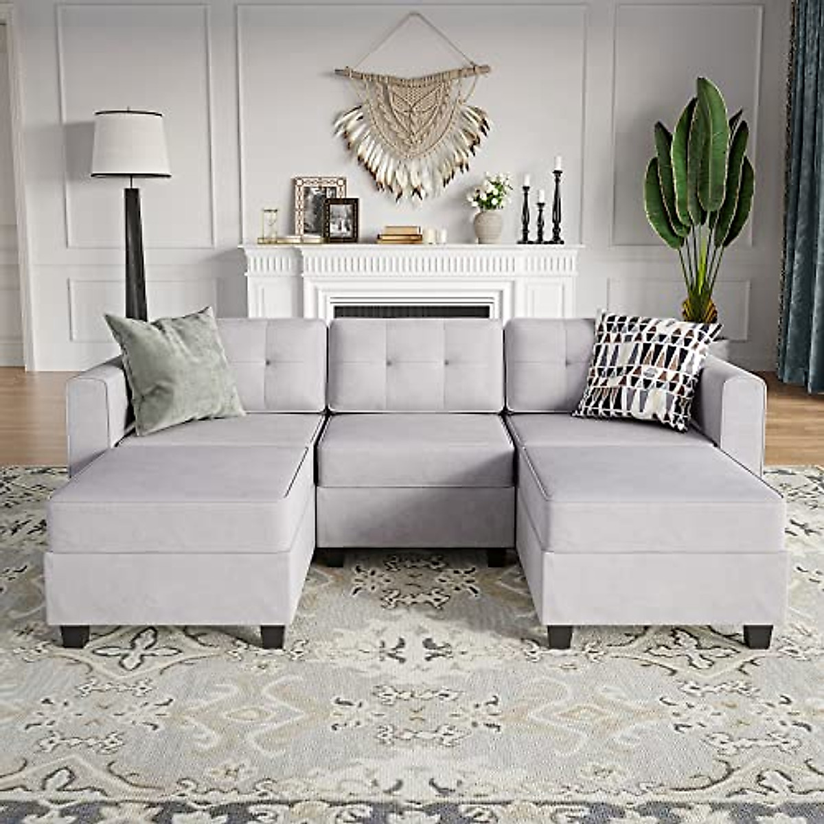 Soohow SF002-3SEAT-U Sofas, 3-Seat U-Shaped, Grey