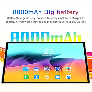 VBESTLIFE 10.1 Inch Tablet for Android 12, 8GB RAM 256 ROM Octa Core Tablets, FHD Touch Screen and Dual Speakers, 5G WiFi 4G Network Tablet PC (US Plug)