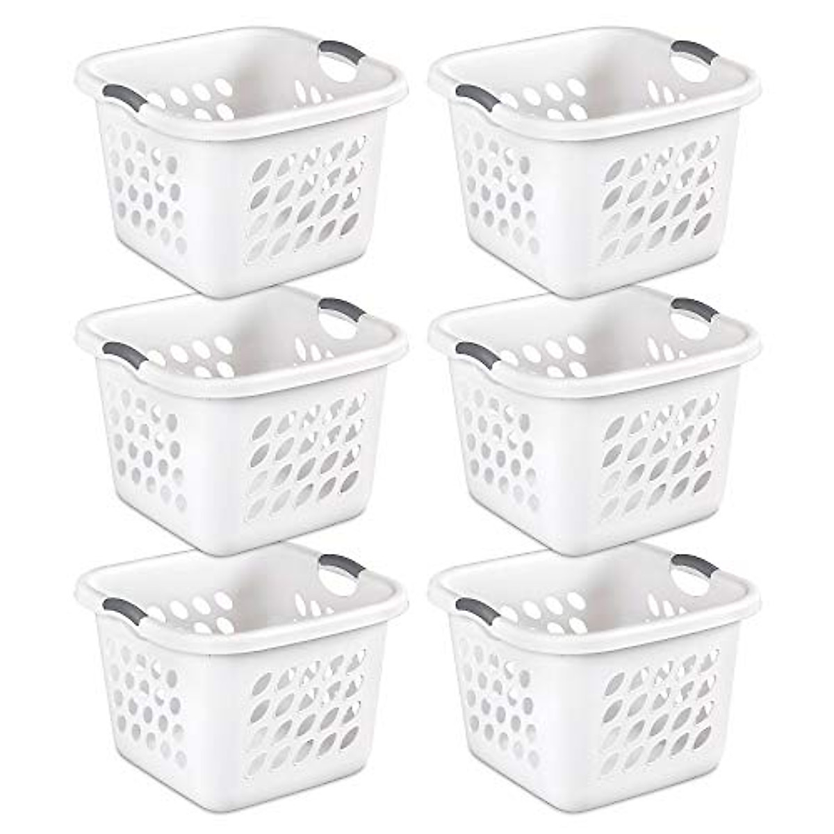 Sterilite 12178006 Ultra Square Laundry Basket with Titanium Inserts (12 Pack)