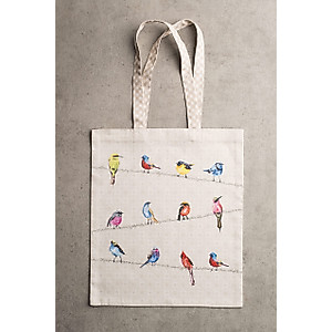 Maison d' Hermine Tote Bag 100% Cotton Reusable Grocery Bag for Work Beach Travel Shopping Lunch Perfect for Gifts Men Women (Birdies On Wire)