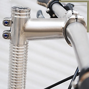 Chestnut-YX Titanium Bicycle Stem Bike Stem 25.4mm/31.8mm 5 Degree Bike Handlebar Stem for Mountain Bike Road Bike BMX MTB,Stem X Length 50/60/70/80/90/100/110/120mm (31.8mm, 60mm)