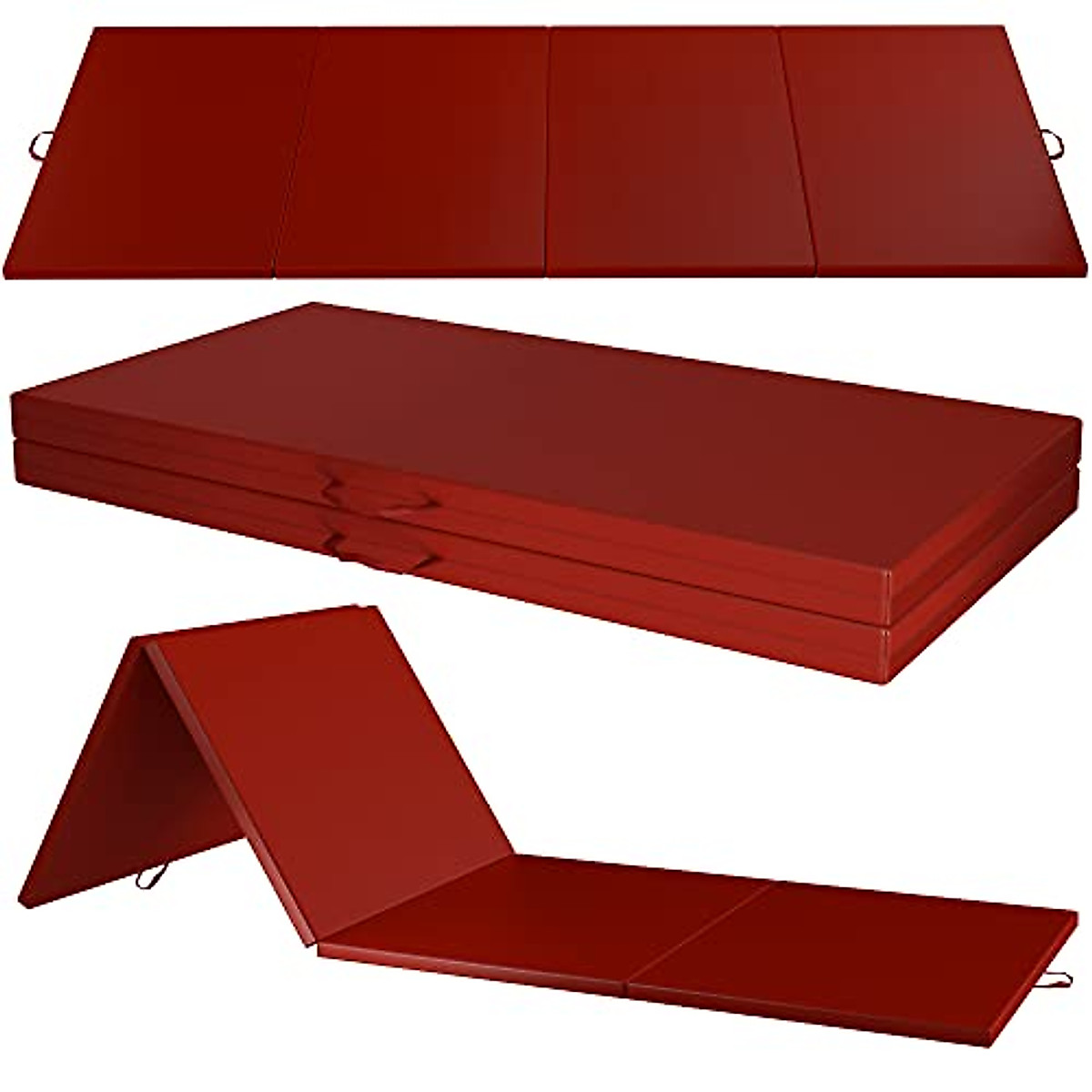 Elevens Gymnastics Mat for Tumbling 10'x4'x2", Thick Folding Exercise Mat for Home,GYM Mats for Home Workout, Tumbling Mats for Kids,Gymnastics Mat for Wrestling, Jujitsu Red