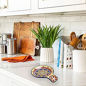 Bico Tunisian Ceramic Spoon Rest, House Warming Gift, Dishwasher Safe