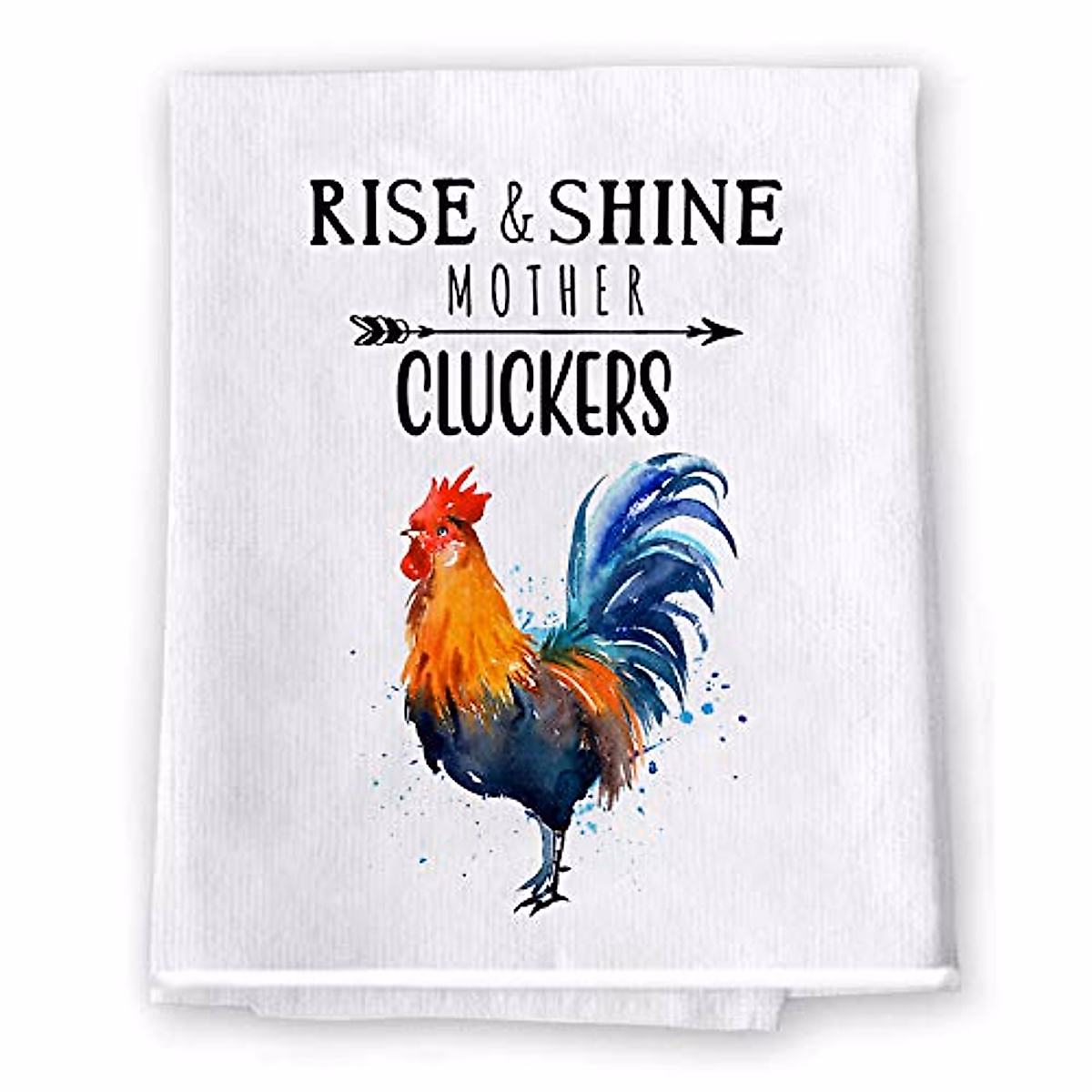 Bonsai Tree Funny Chicken Kitchen Towels with Sayings, Rise and Shine Mother Cluckers Rustic Dish Towels 28” x 28”, White Rooster Farmhouse Tea Towels Housewarming Gifts Decor for New Home