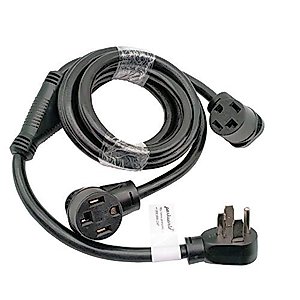 Parkworld NEMA 14-30 Splitter, 240V Splitter Dryer 14-30P Male Plug to (2) 14-30R Female Receptacle, Dryer 4-Prong 30 AMP 14-30 Dryer Y Adapter Cord (12FT)