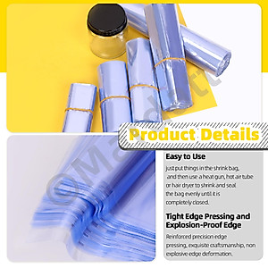 Mardatt 500Pcs 5 Sizes Heat Shrink Wrap Bags Set Clear PVC Heat Shrink Bags Soap Shrink Wraps Disposable Shoe Cover Wrap Bags Shrink Packaging Bags for Packing Shoes Gift Candle