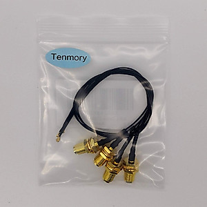 Tenmory U.FL to SMA M.2 NGFF UFL to SMA Female MHF4 IPX4 IPEX4 Ipex Connector Pigtail Antenna Extension Cable (10 inches (4 Pcs))