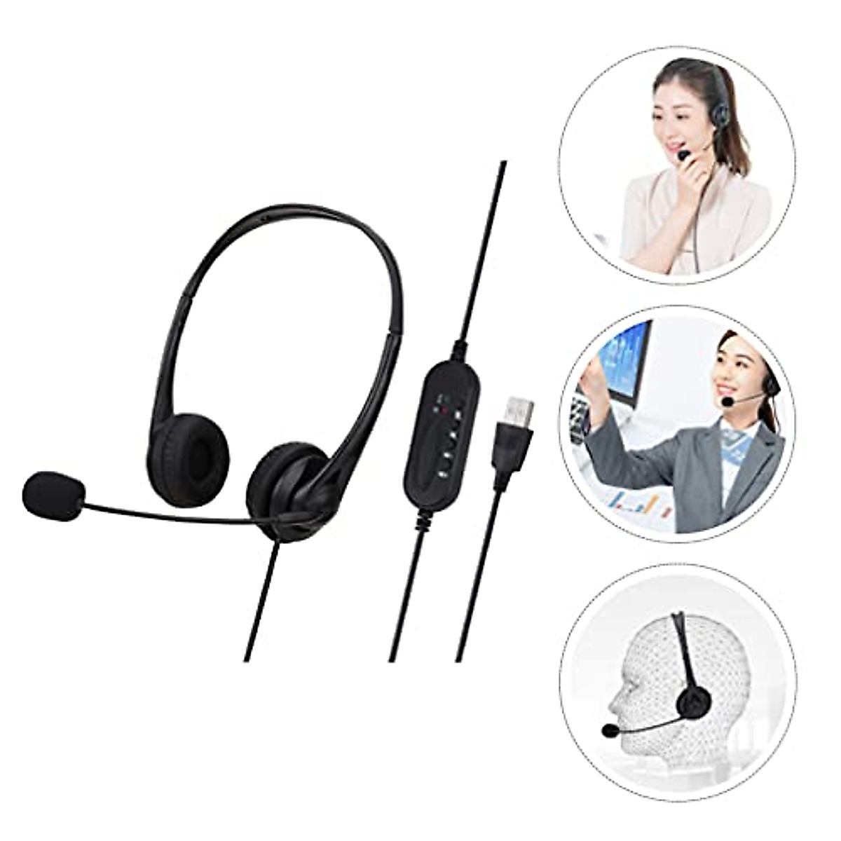 OSALADI Office Headphones Noise Cancelling Headphone Wired Headset with Microphone
